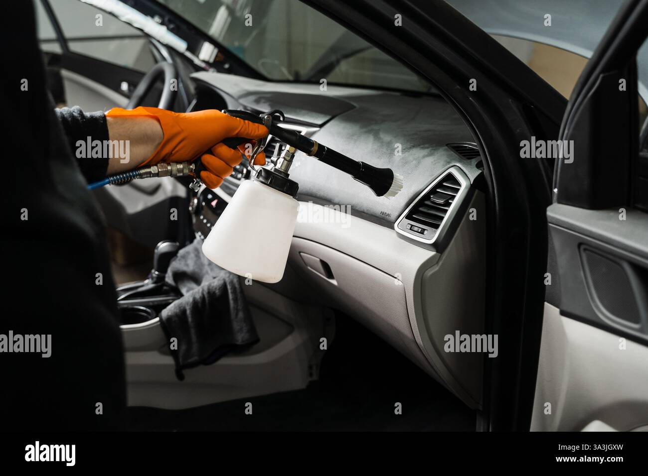 Car detailing with tornador cleaning gun with high pressure air pulse ...