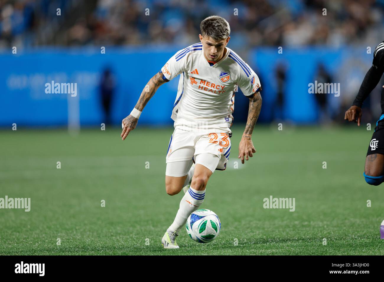 FC Cincinnati midfielder Luca Orellano moves the ball during an MLS ...