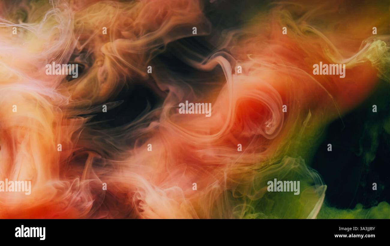 Watercolor ink. Fume splash. Colorful haze flow mix dye liquid texture ...