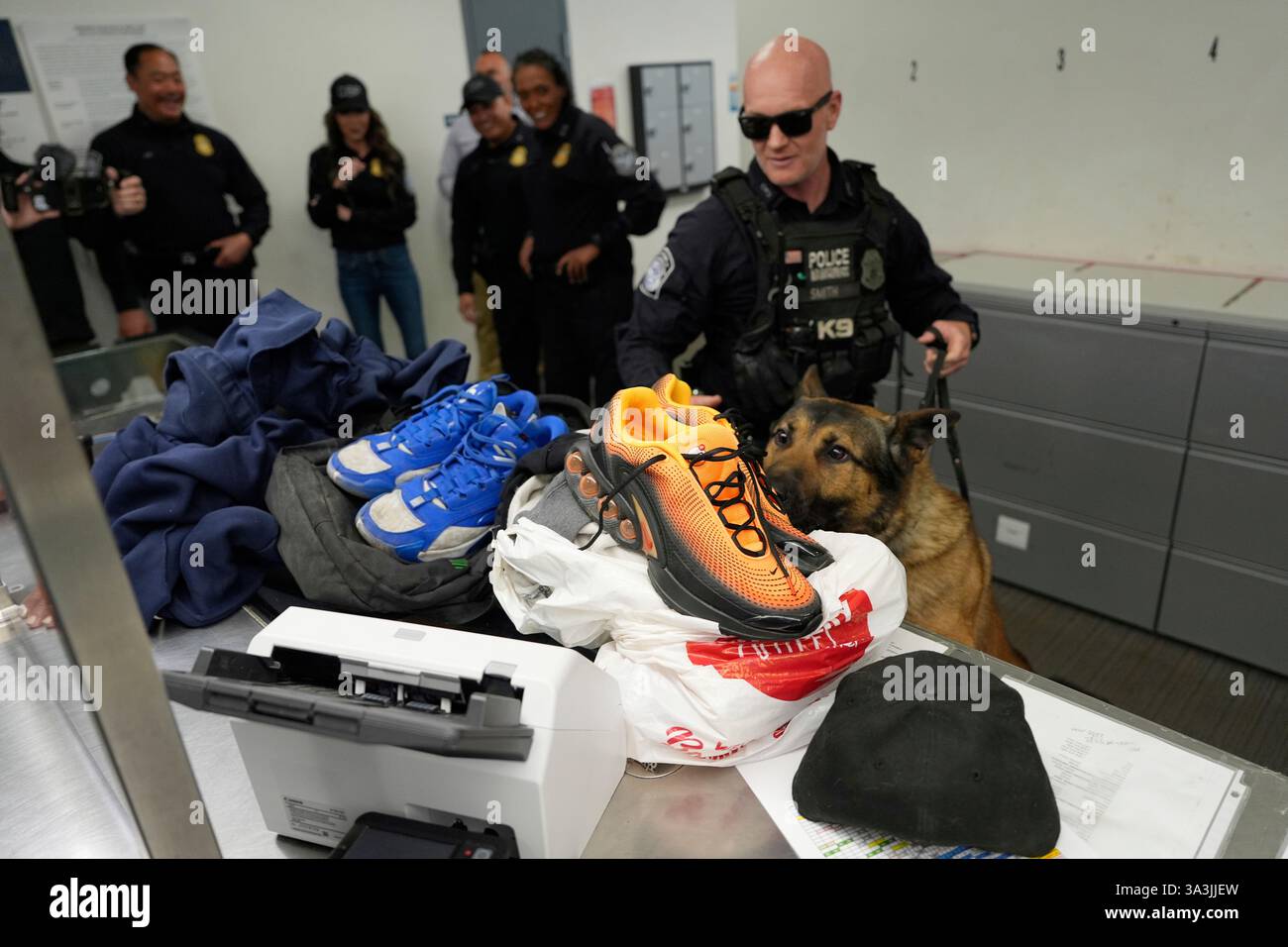 A Customs and Border Patrol detector dog named Elvis works as Homeland ...
