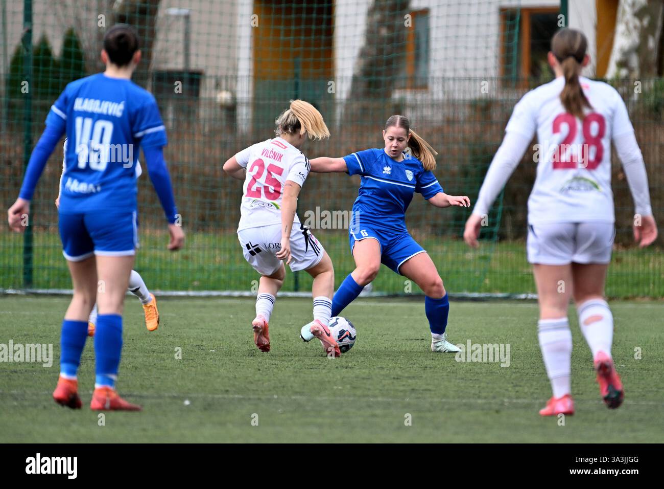Ljubljana, Slovenia, March 16th 2024: Tara Novak of Krim Hubat (2R) in ...