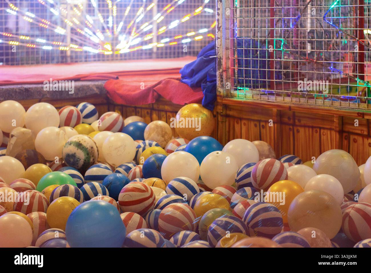 Vibrant Inflatable Balls in an Amusement Park Stock Photo - Alamy