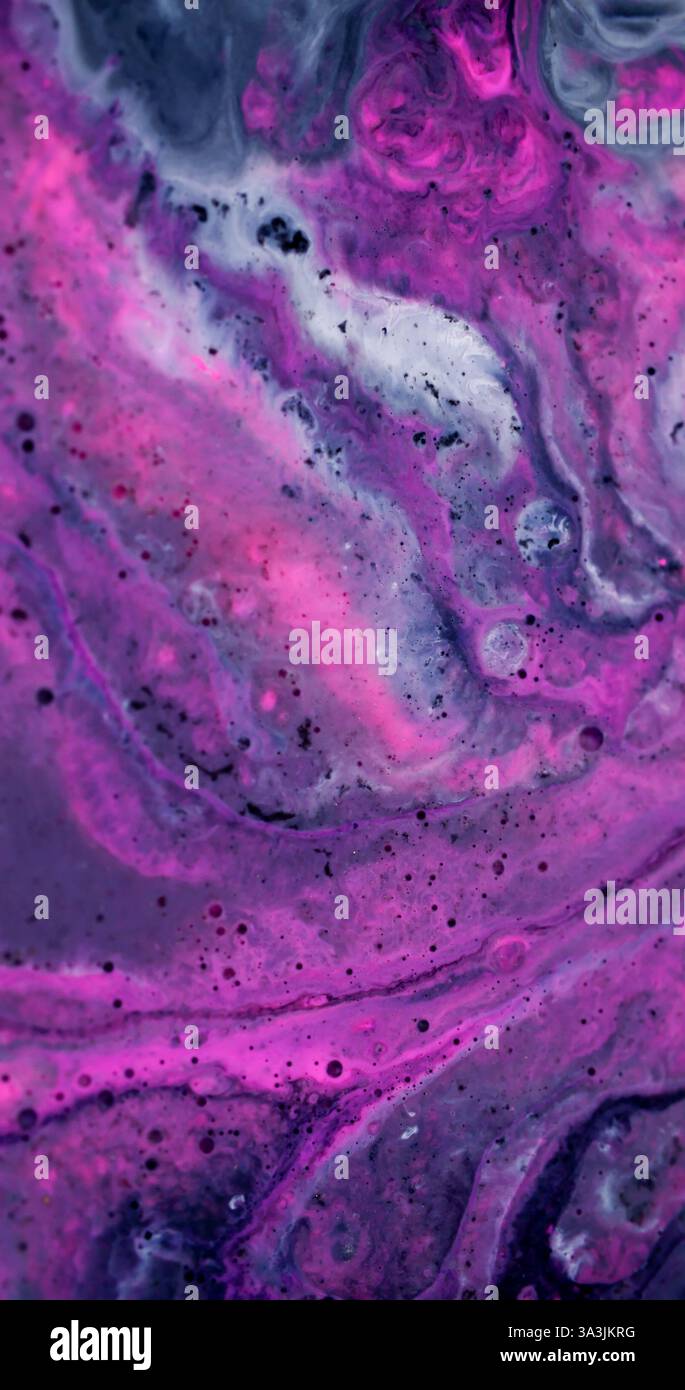 Wet marble. Particles background. Blur dark pink purple colorful paint ...