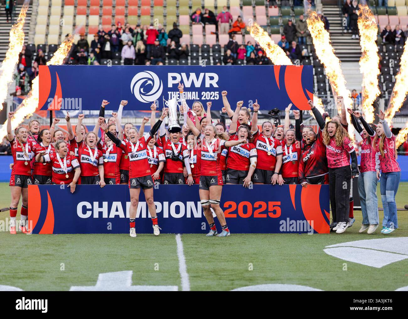 London, UK. 16th Mar, 2025. Gloucester-Hartpury win the PWR Final ...