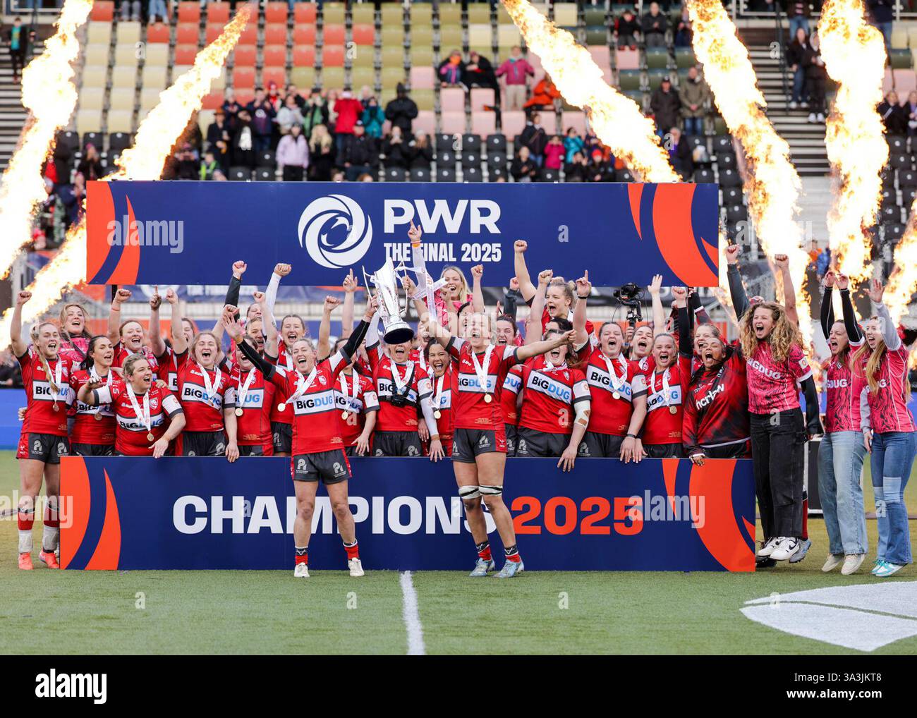 London, UK. 16th March 2025. Gloucester-Hartpury win the PWR Final ...