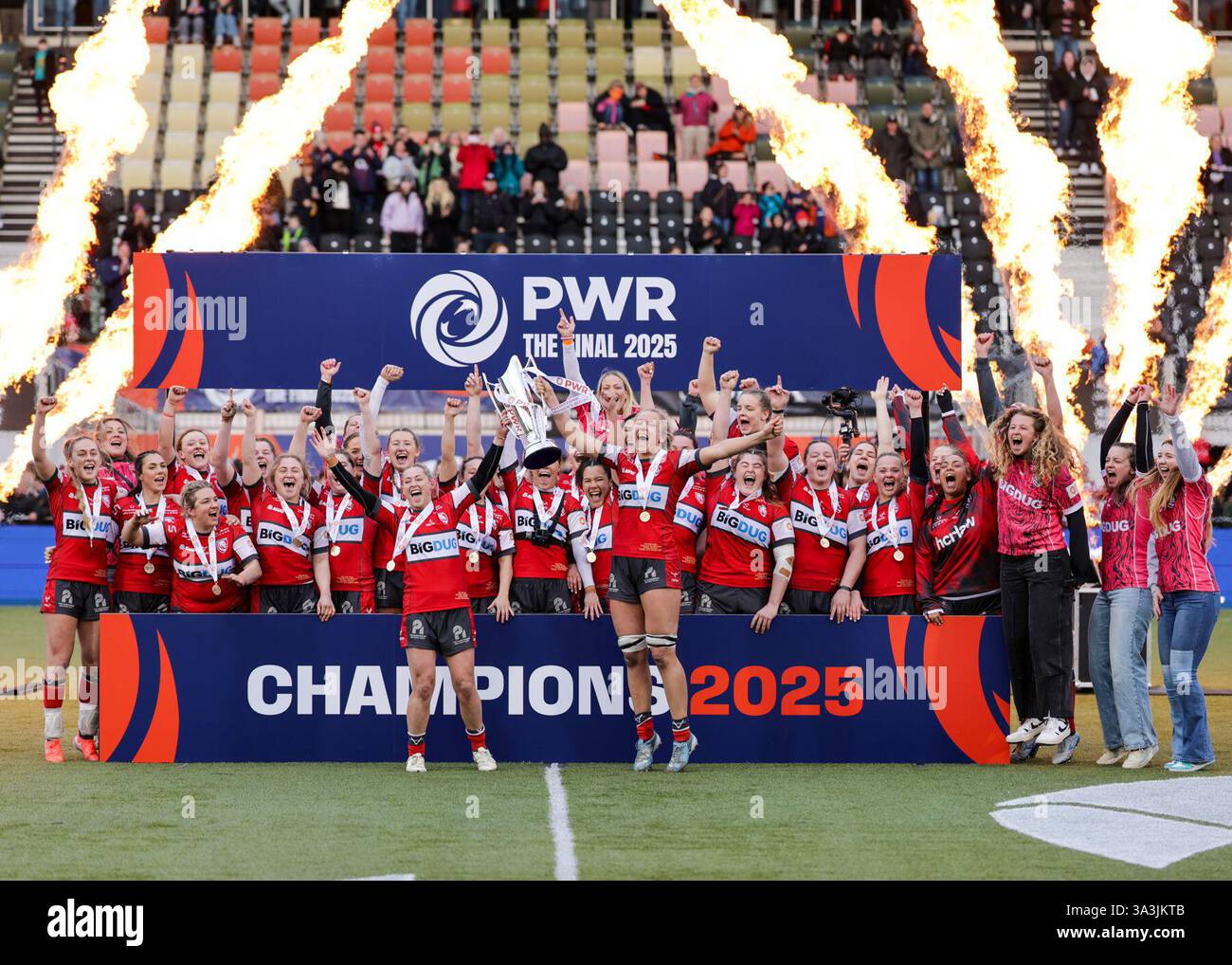 London, UK. 16th Mar, 2025. Gloucester-Hartpury win the PWR Final ...