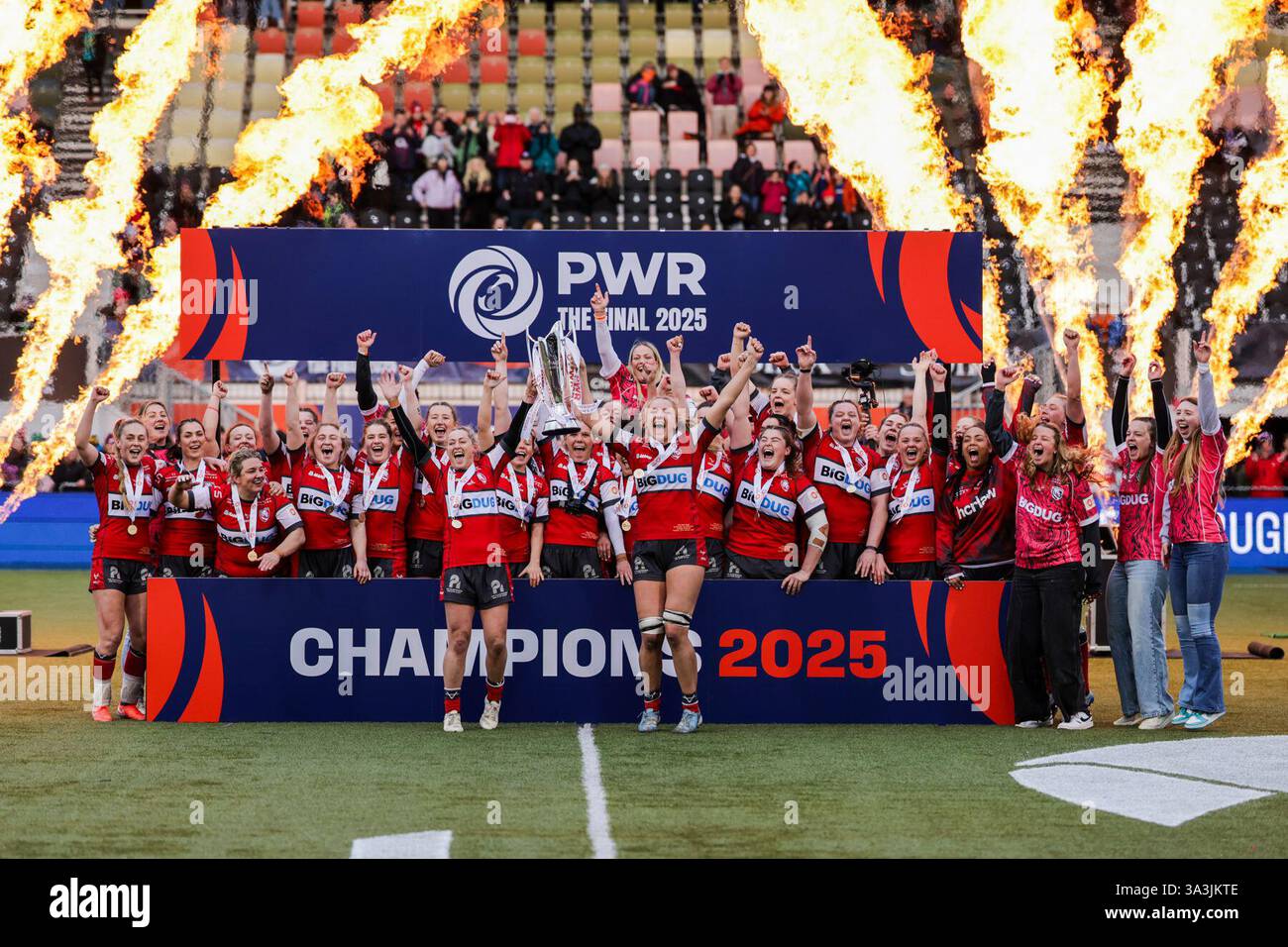 London, UK. 16th Mar, 2025. Gloucester-Hartpury win the PWR Final ...