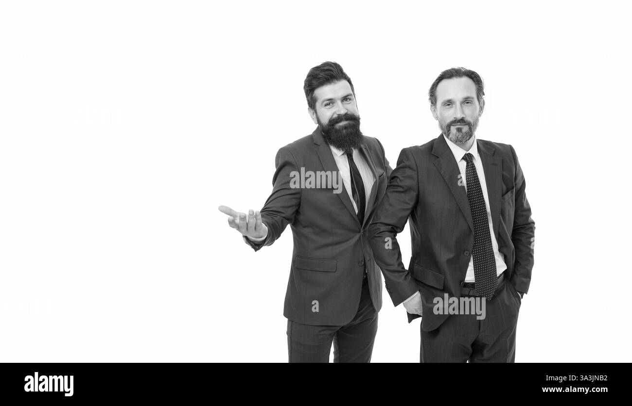 Well groomed business men. Partnership teamwork. Passionate about their ...