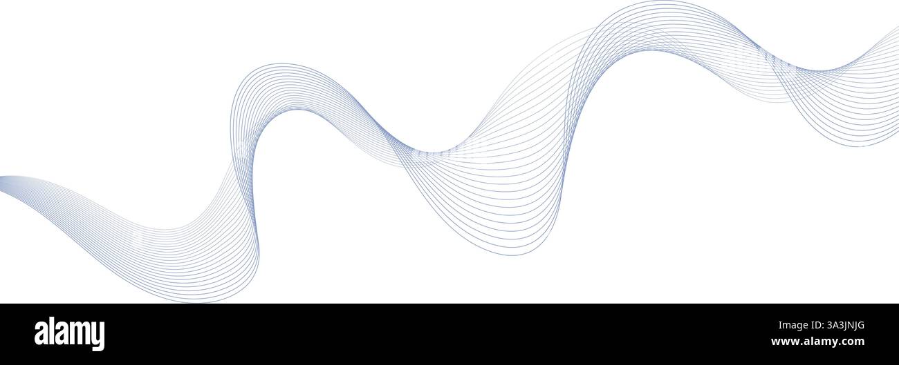 Abstract wave lines background, graphic thin curves design element ...