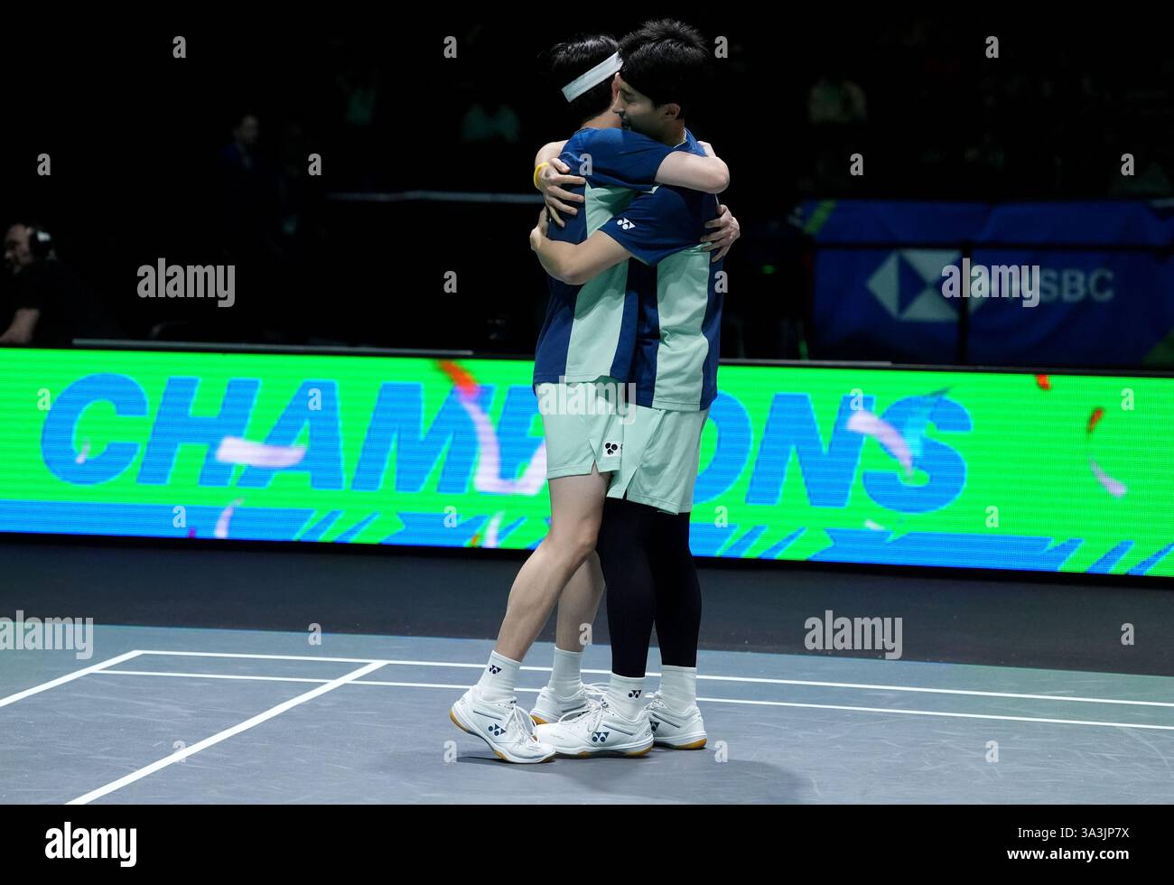 Korea's Won Ho Kim and Seung Jae Seo celebrate victory following their ...