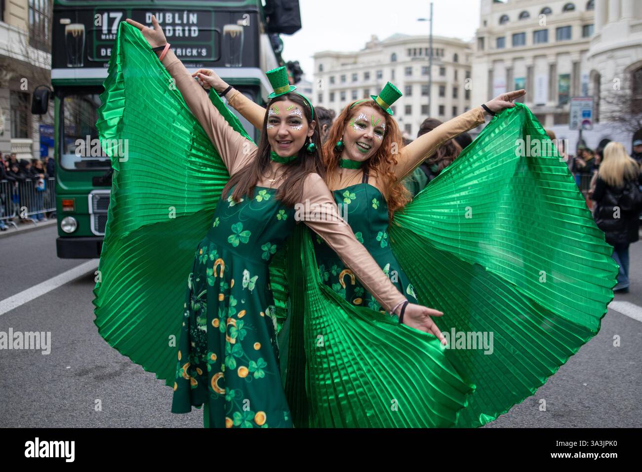 Madrid, Spain. 15th Mar, 2025. A pair of women dressed as fairies dance ...