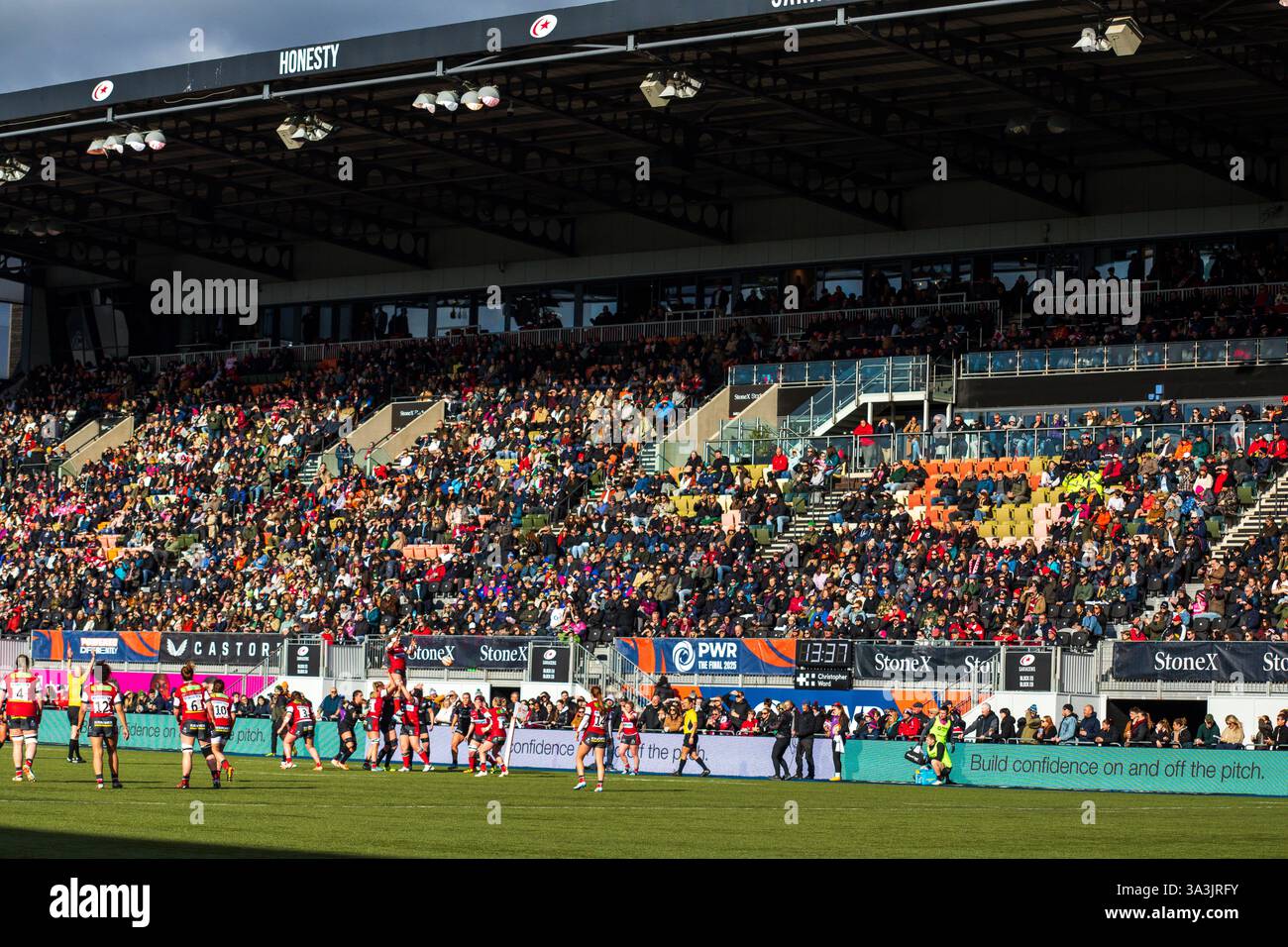 London, UK, 16th March 2025 Gloucester-Hartpury versus Saracens in the ...