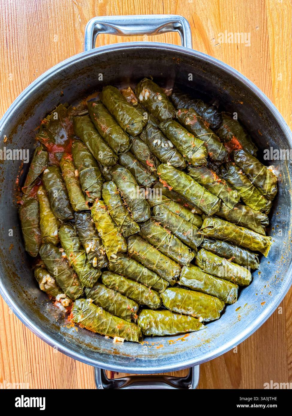 Cold Delicious dolma sarma stuffed grape leaves rice, white yogurt ...