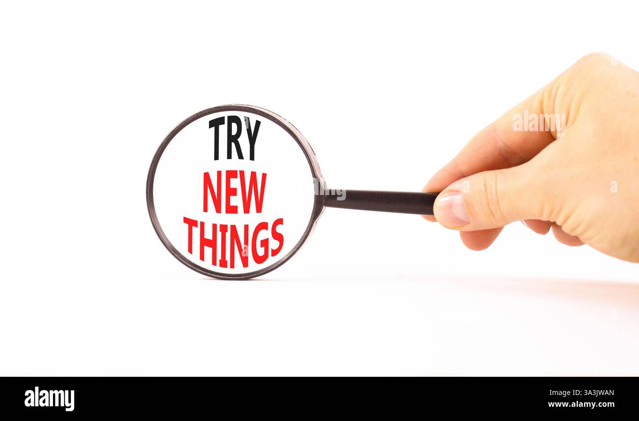 Try new things symbol. Concept words Try new things in beautiful ...