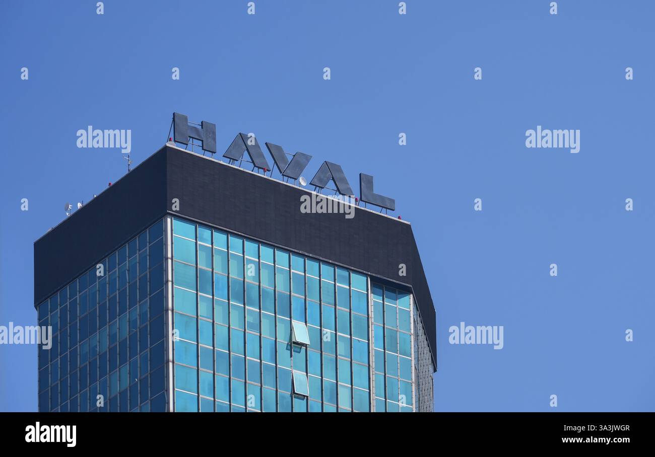 Almaty, Kazakhstan - March 11, 2025: Advertising of the Haval car brand ...