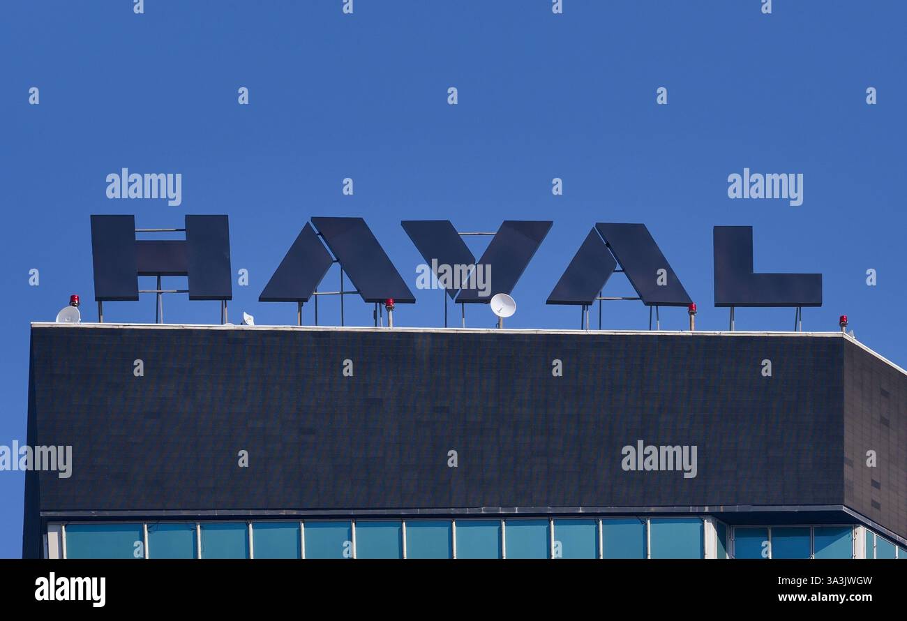 Almaty, Kazakhstan - March 11, 2025: Advertising of the Haval car brand ...