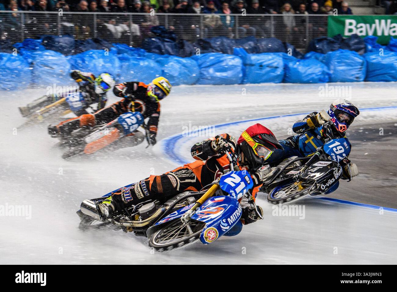 Lukas Hutla (212) of the Czech Republic in Red leading Niclas Svensson ...