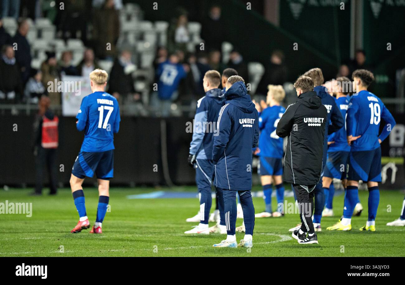 Viborg, Denmark. 16th Mar, 2025. FCK's players after the defeat in the ...