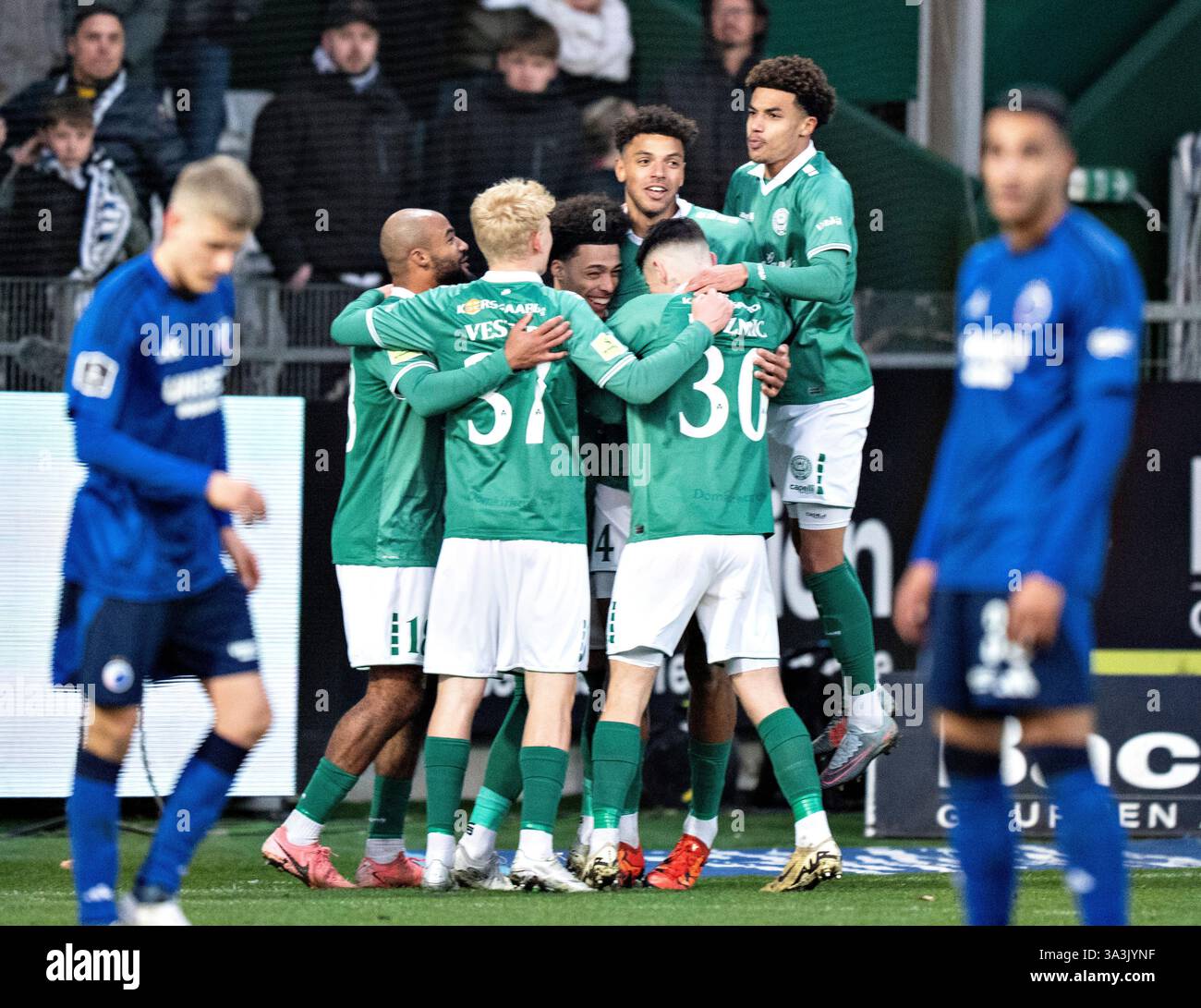Viborg's Anosike Ementa has scored to make it 3-2 in the Superliga ...