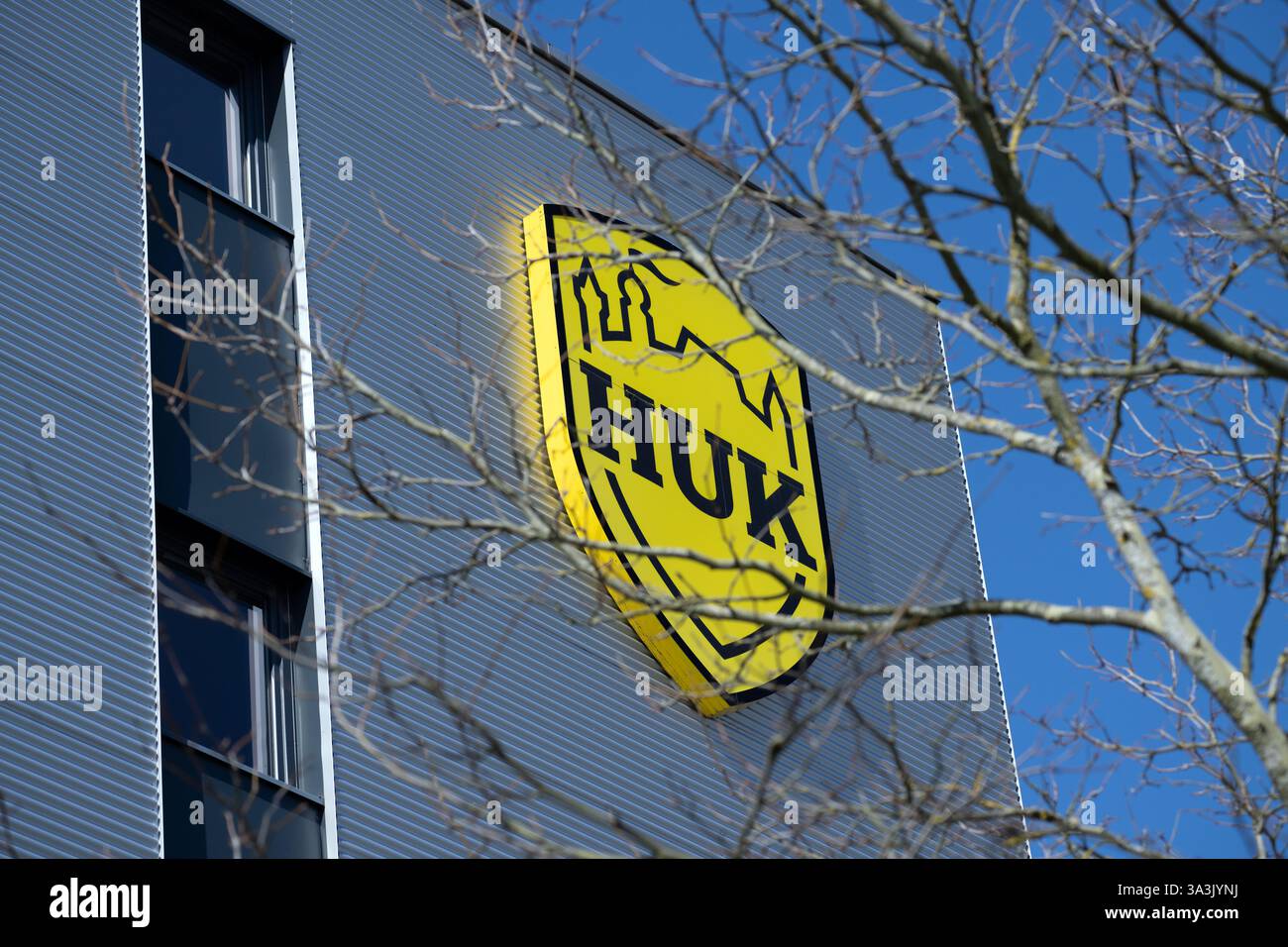 PRODUCTION - 16 March 2025, Bavaria, Coburg: The HUK Coburg logo is ...