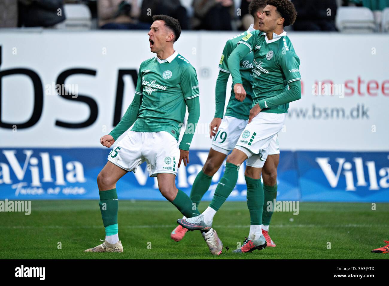 Viborg, Denmark. 16th Mar, 2025. Viborg's Stipe Radic has equalized to ...