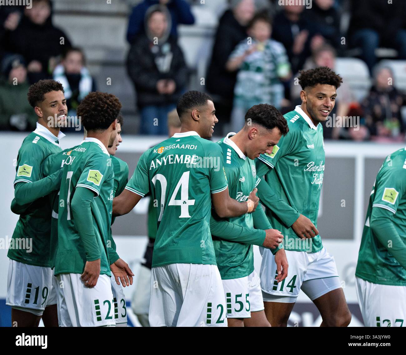Viborg, Denmark. 16th Mar, 2025. Viborg's Stipe Radic has equalized to ...