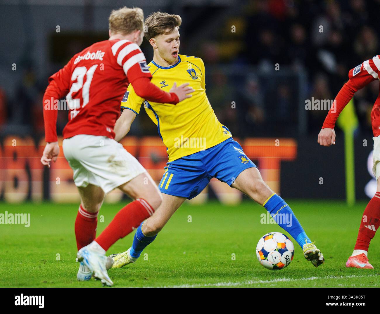 Copenhagen, Denmark. 16th Mar, 2025. Broendbys Filip Bundgaard during ...