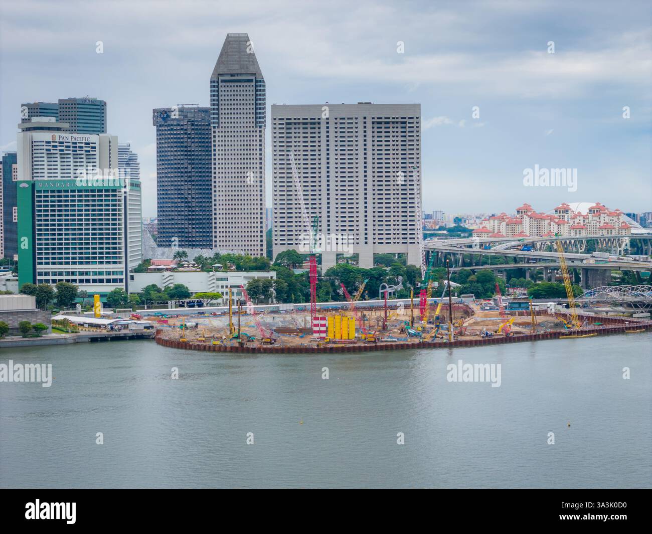 03 16 2025 - Singapore. Huge NS Square construction at Marina bay ...