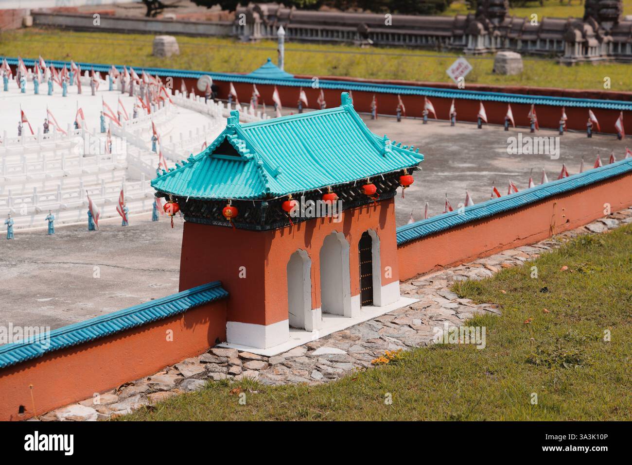 A Traditional Miniature Structure Featuring a Colorful Roof That ...