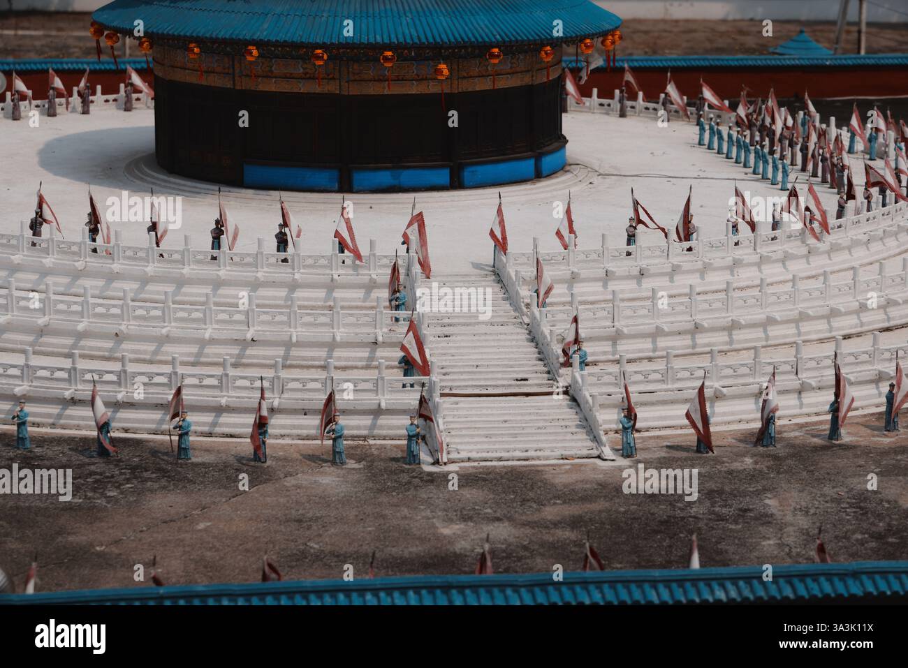Ceremonial Venue Enveloped by Vibrant and Colorful Flags Along with ...