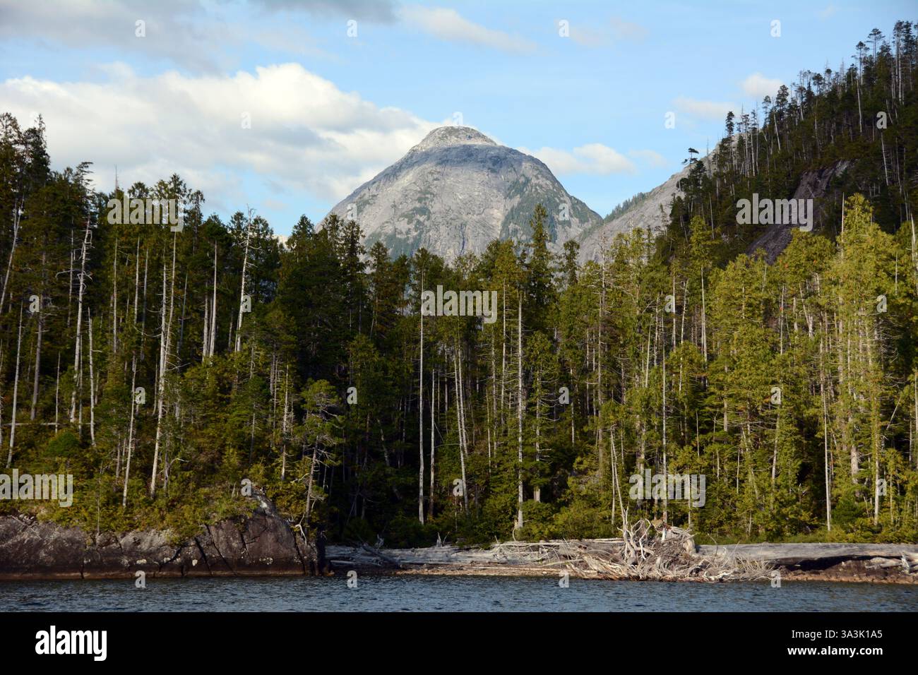 A rocky mountaintop jutting above Ellerslie Lake in the Great Bear ...