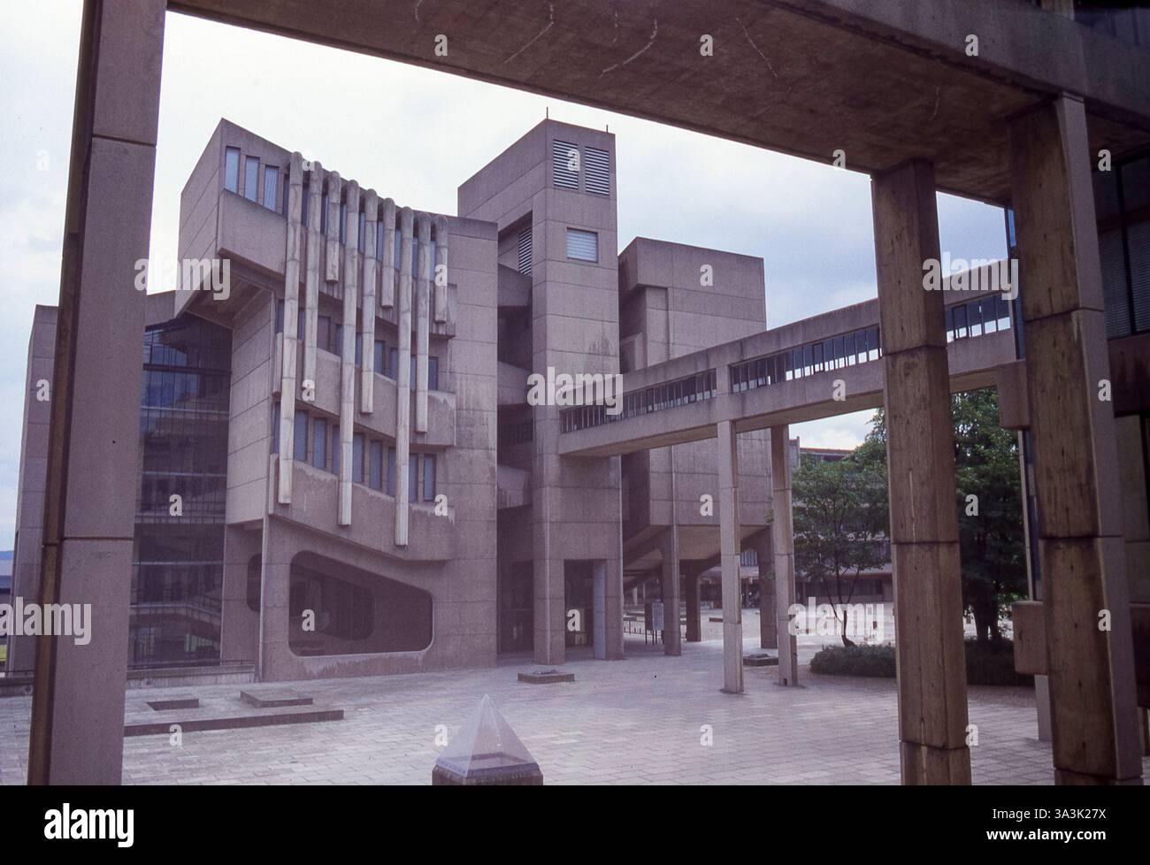 Concrete buildings of Leeds University built in the 1960s and 1970s and ...