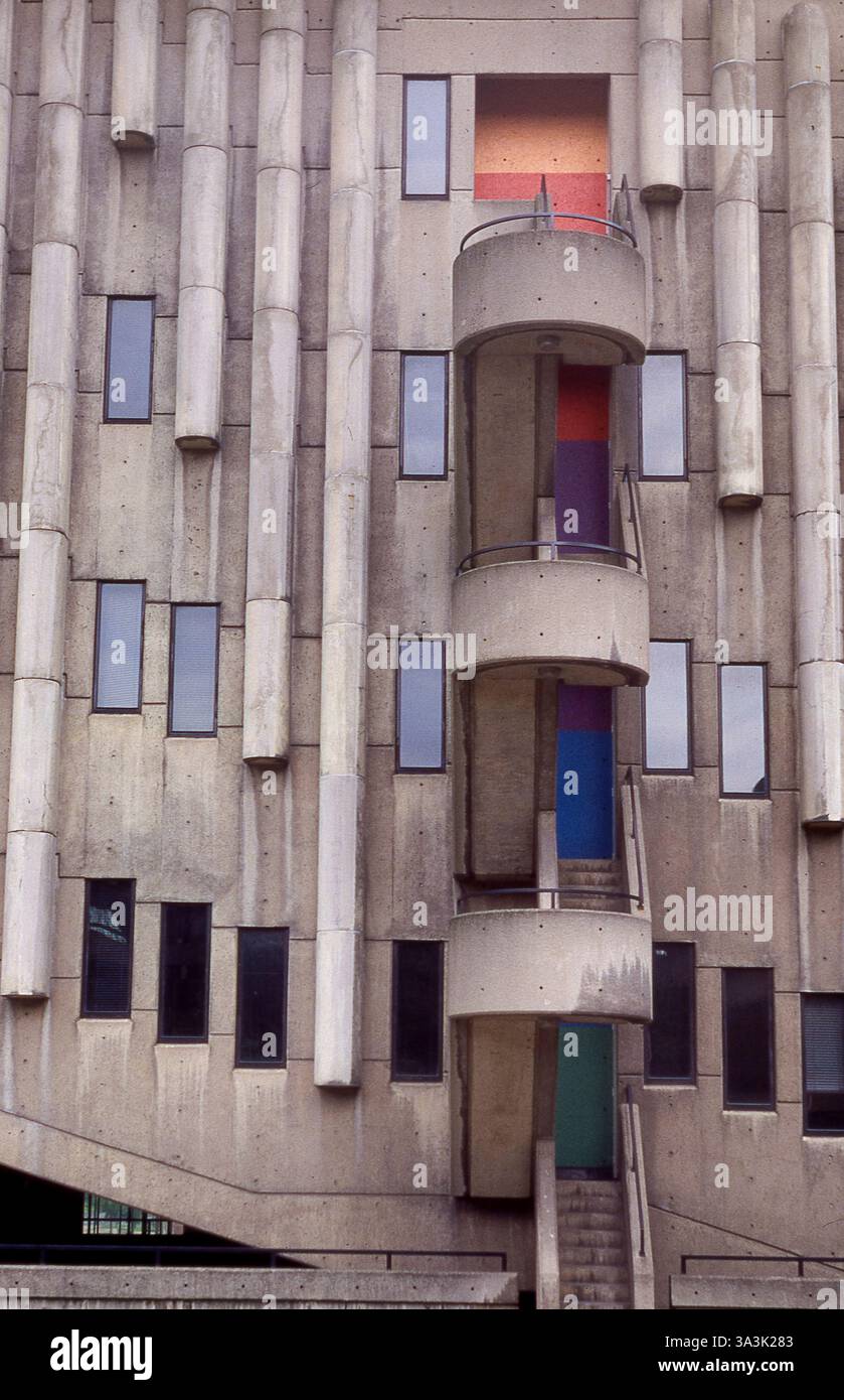 Concrete buildings of Leeds University built in the 1960s and 1970s and ...