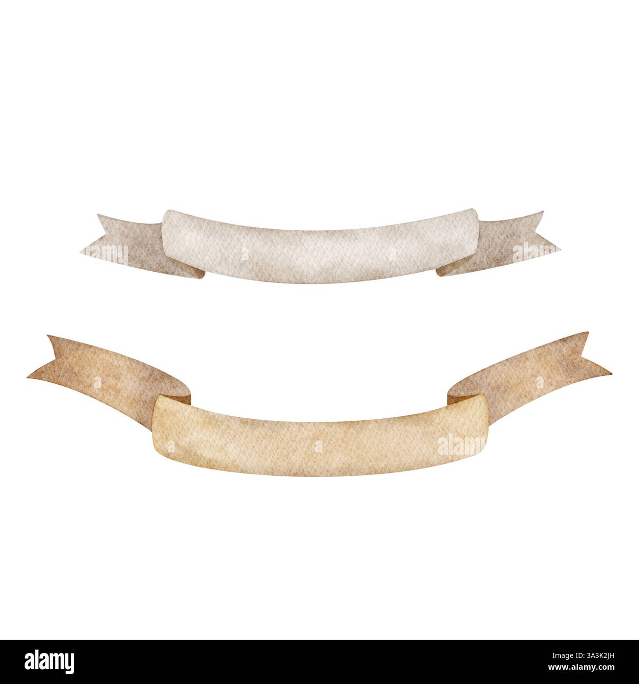 Watercolor ribbons, labels, plate, banners with place for text ...