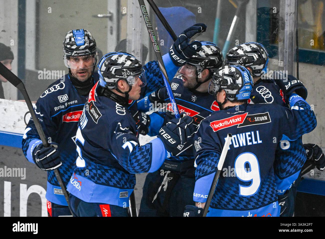 16 March 2025, Bavaria, Ingolstadt: Ice hockey: DEL, ERC Ingolstadt ...
