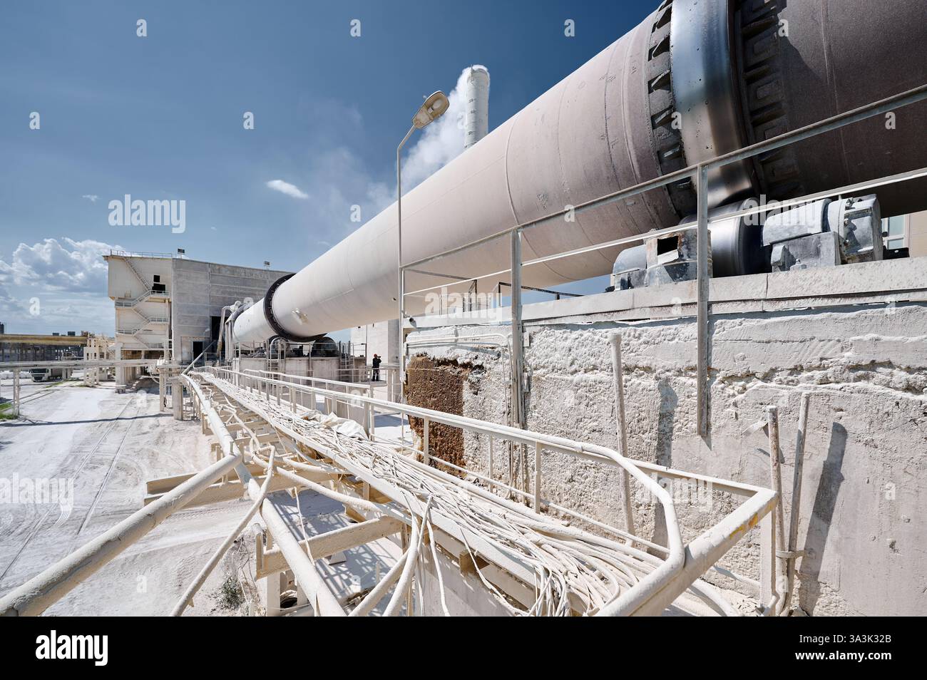Roasting rotary furnace with pipe at manufacturing plant Stock Photo ...