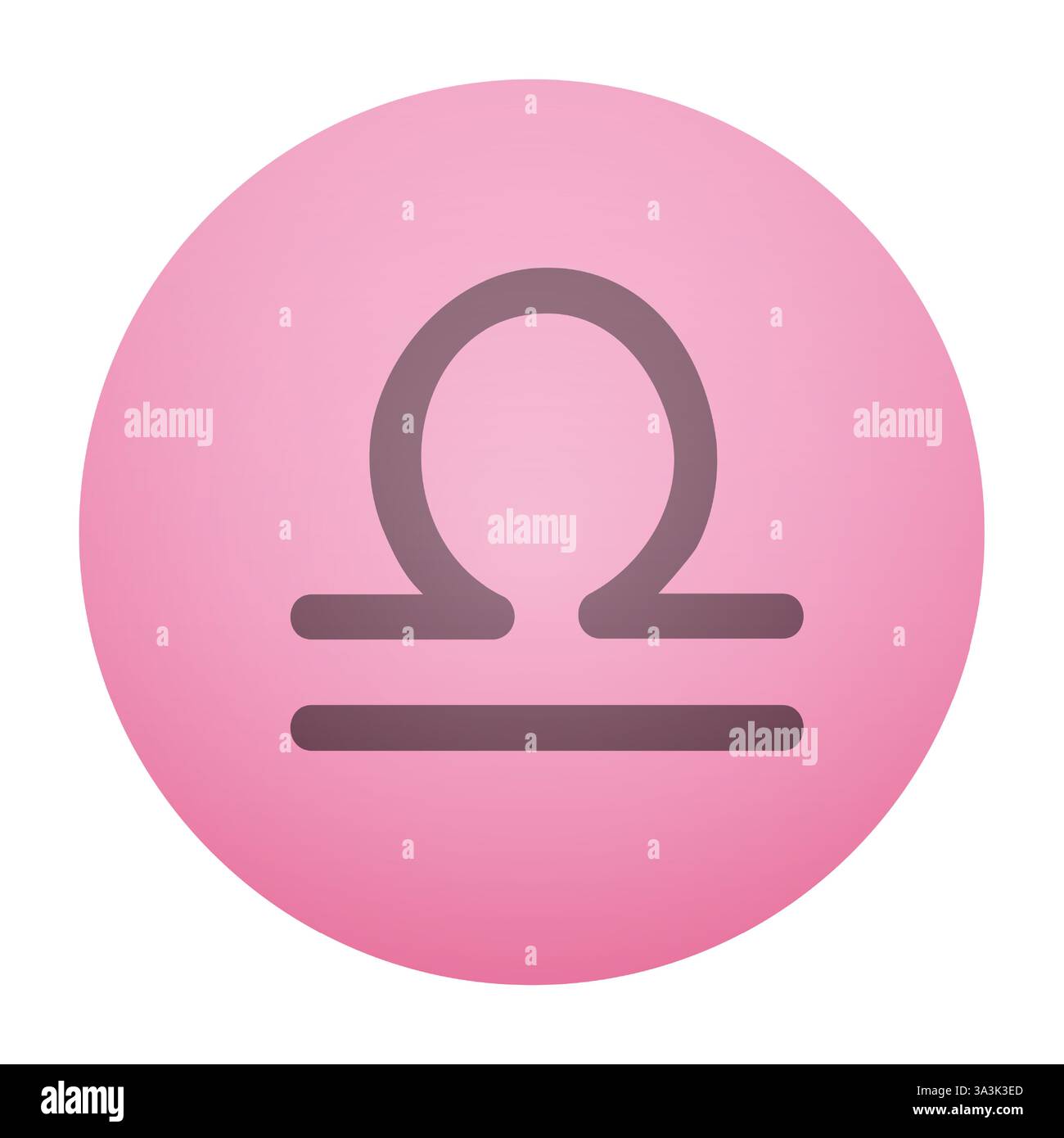 Libra zodiac icon . Scale symbol in a pink circle design Stock Vector ...