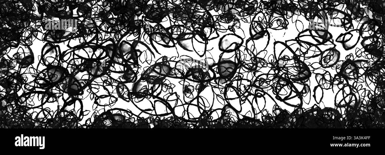 An intriguing design featuring abstract black and white rolled shapes ...