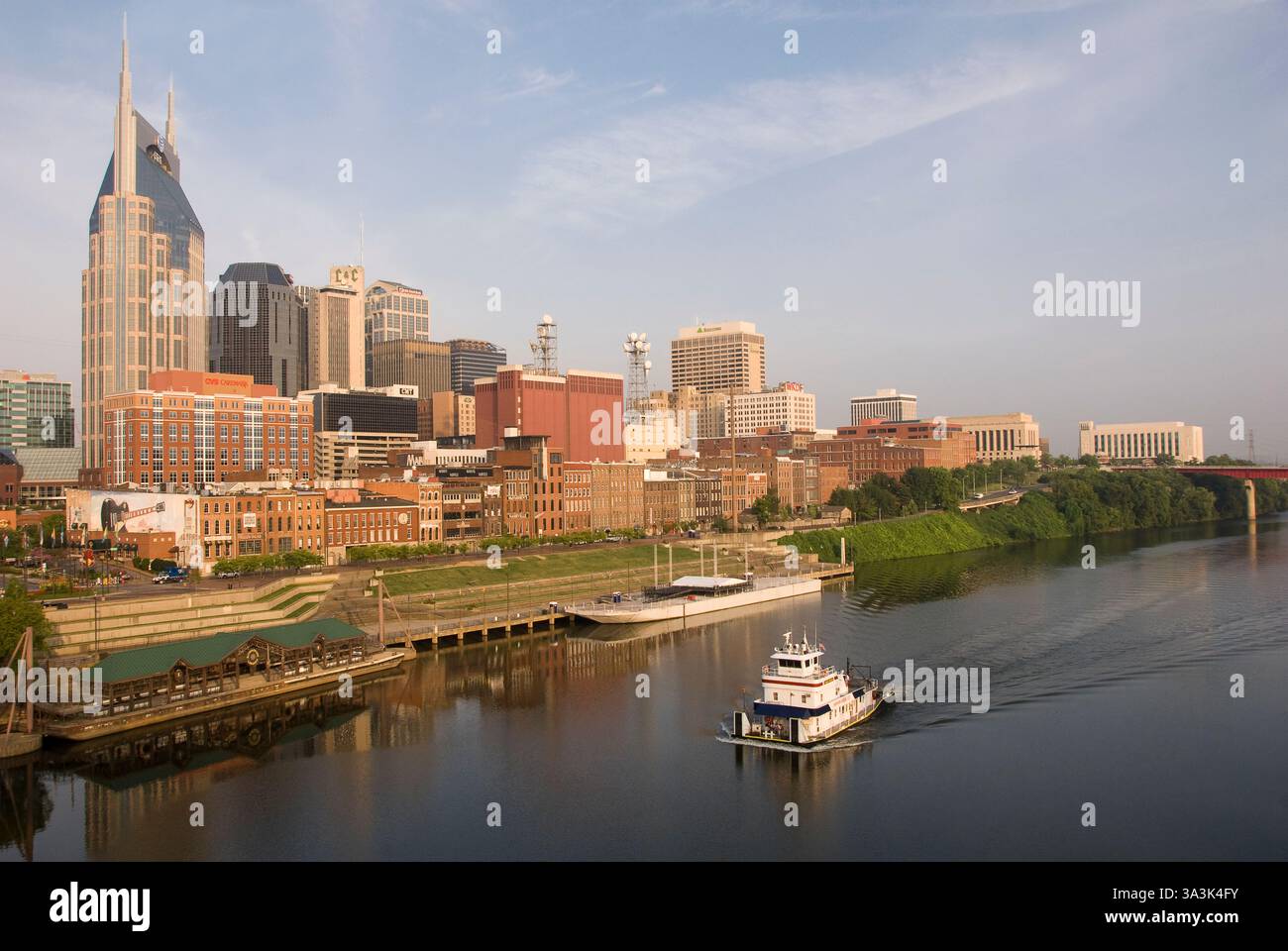 towering over the city is the AT&T building (now 333 Commerce), the ...
