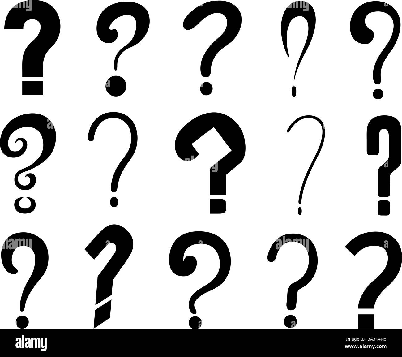 Group of different question mark signs isolated on white Stock Vector ...