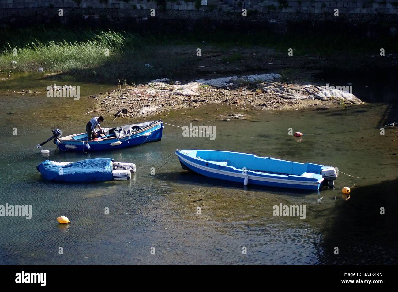 The ancient port of Pozzuoli also called "Darsena", without water and ...