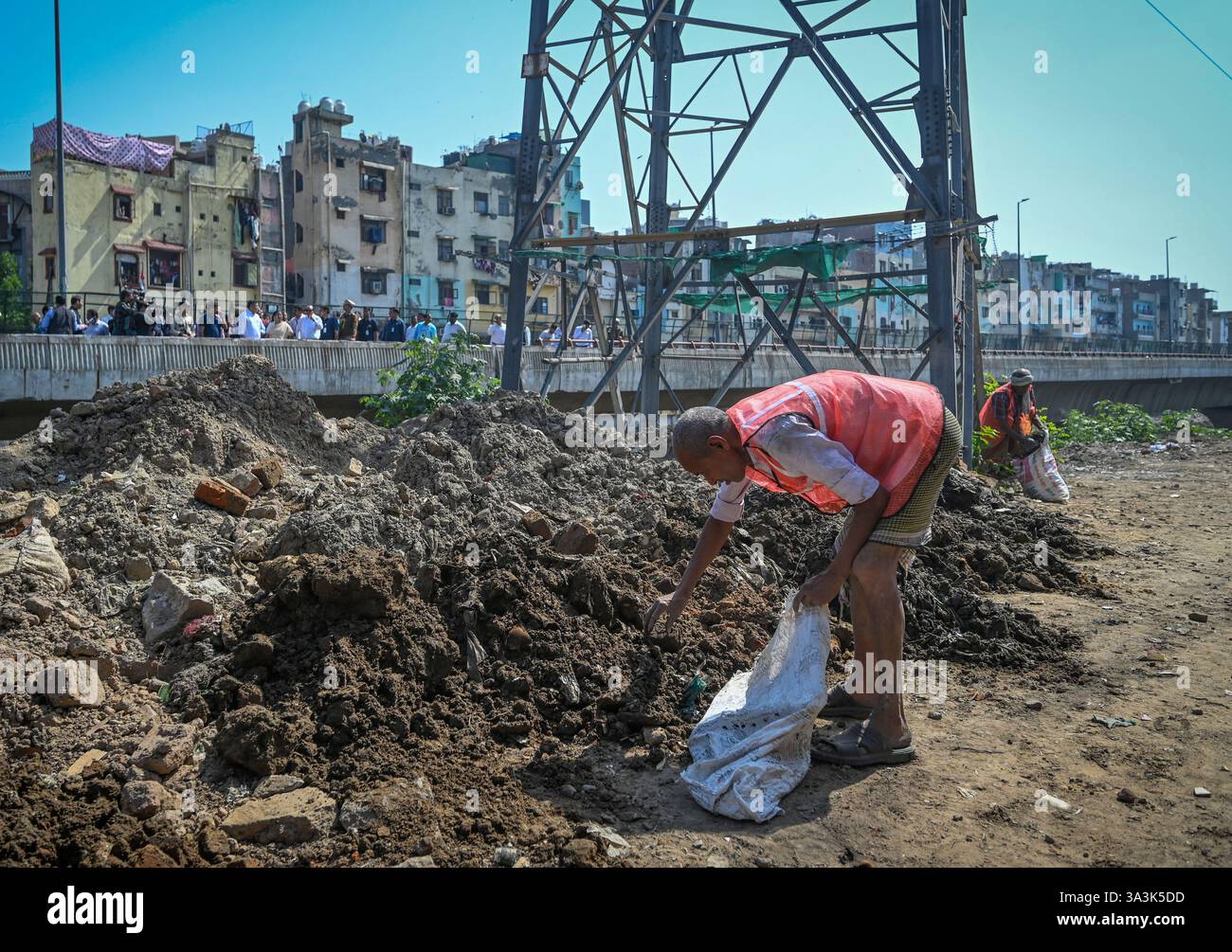 NEW DELHI, INDIA - MARCH 16: Workers seen cleaning the Sunehri Pul ...