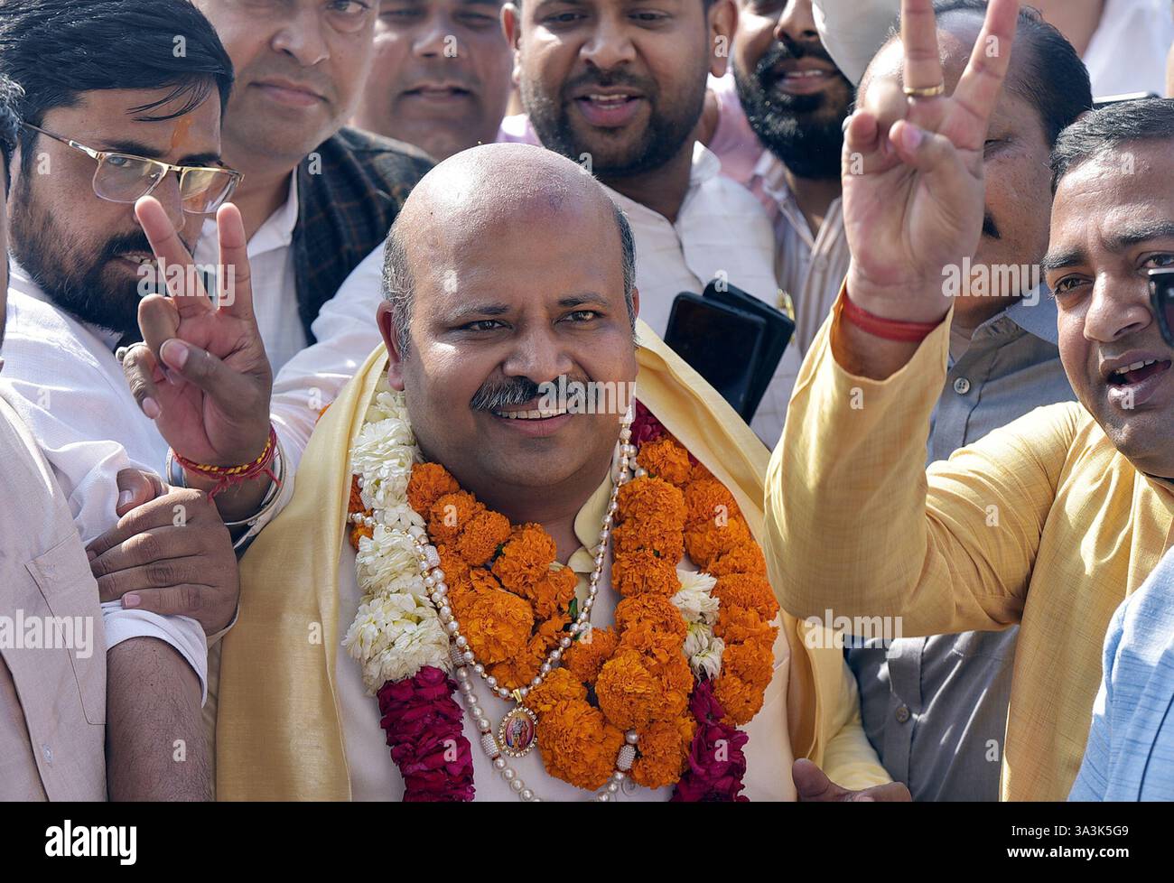 GHAZIABAD, INDIA - MARCH 16: Bharatiya Janata Party selected Mayank ...