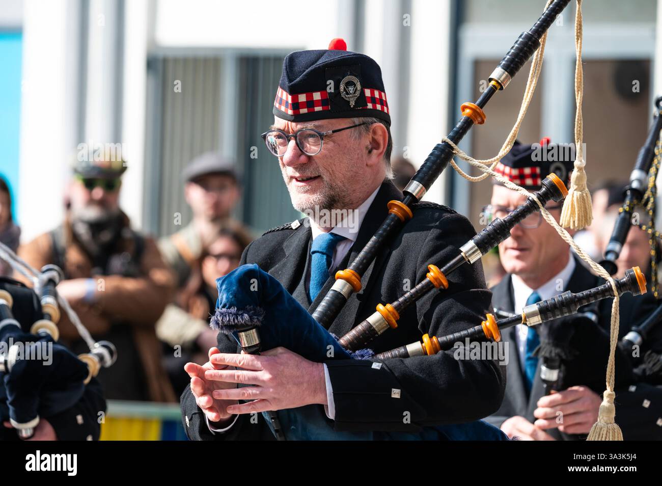 People partying at Saint Patrick's day in the city center of Brussels ...