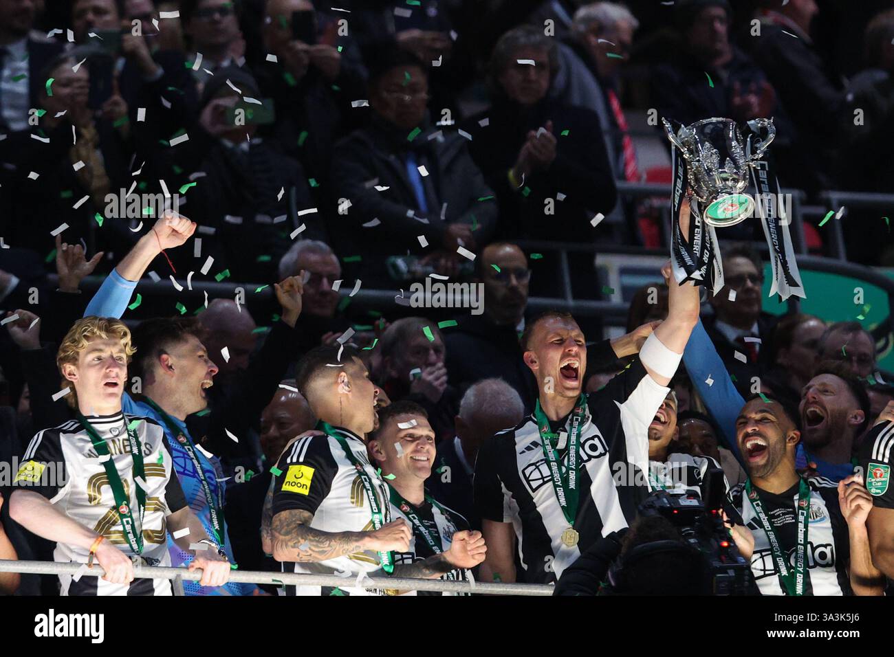 LONDON, UK - 16th Mar 2025: Dan Burn of Newcastle United lifts the ...