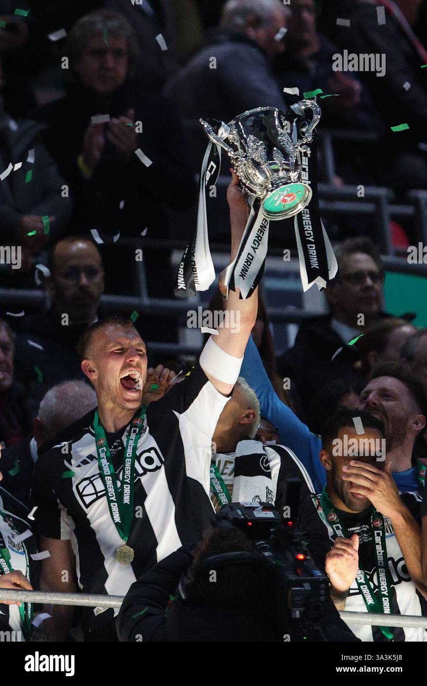 LONDON, UK - 16th Mar 2025: Dan Burn of Newcastle United lifts the ...