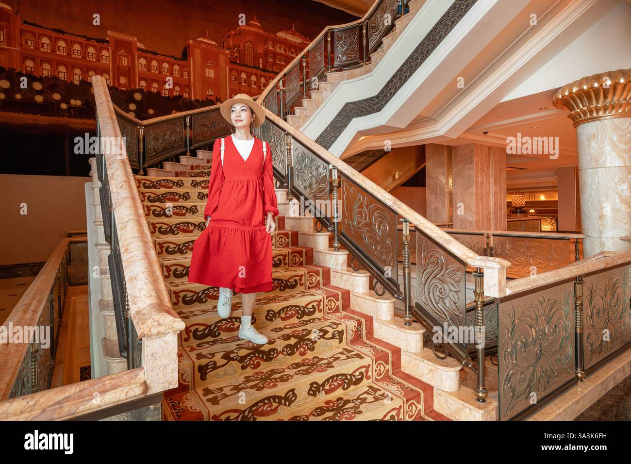 19 January 2025, Emirates Palace Hotel, Abu Dhabi, UAE: Elegant woman ...