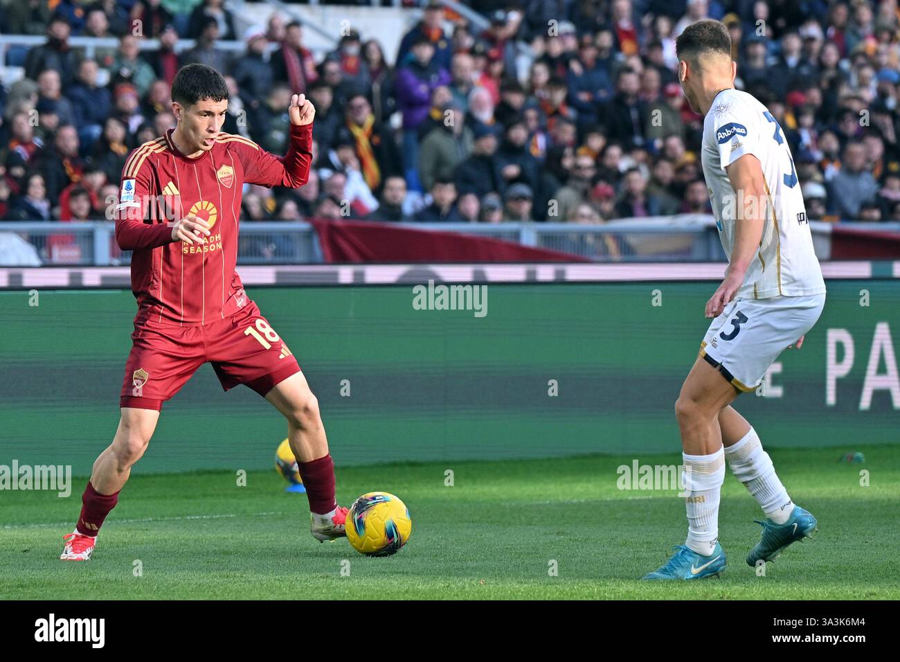 Matias Soule of AS Roma,Adam Obert of Cagliari during the Serie A match ...