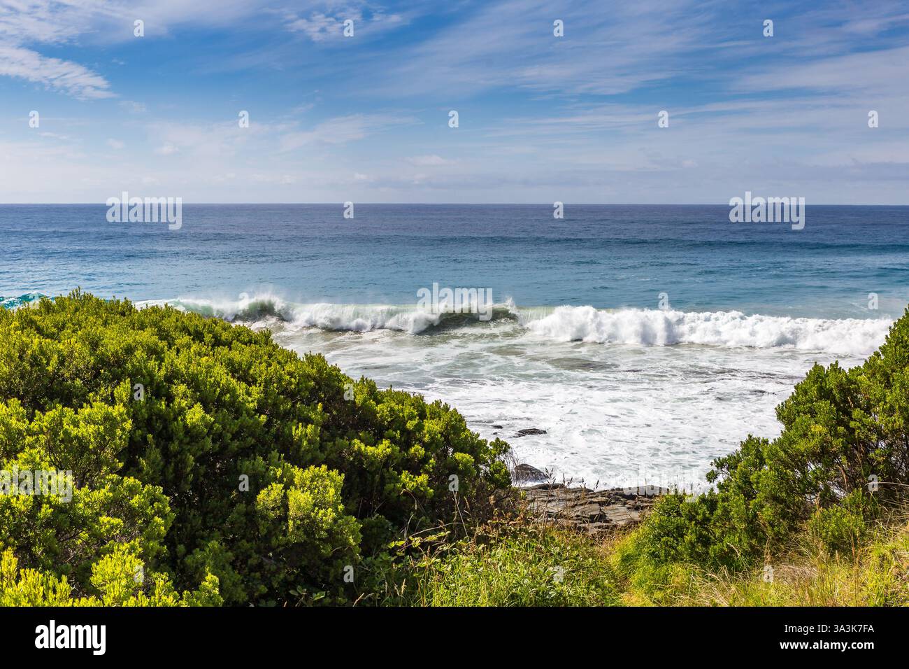 Experience breathtaking view waves crashing hi-res stock photography ...