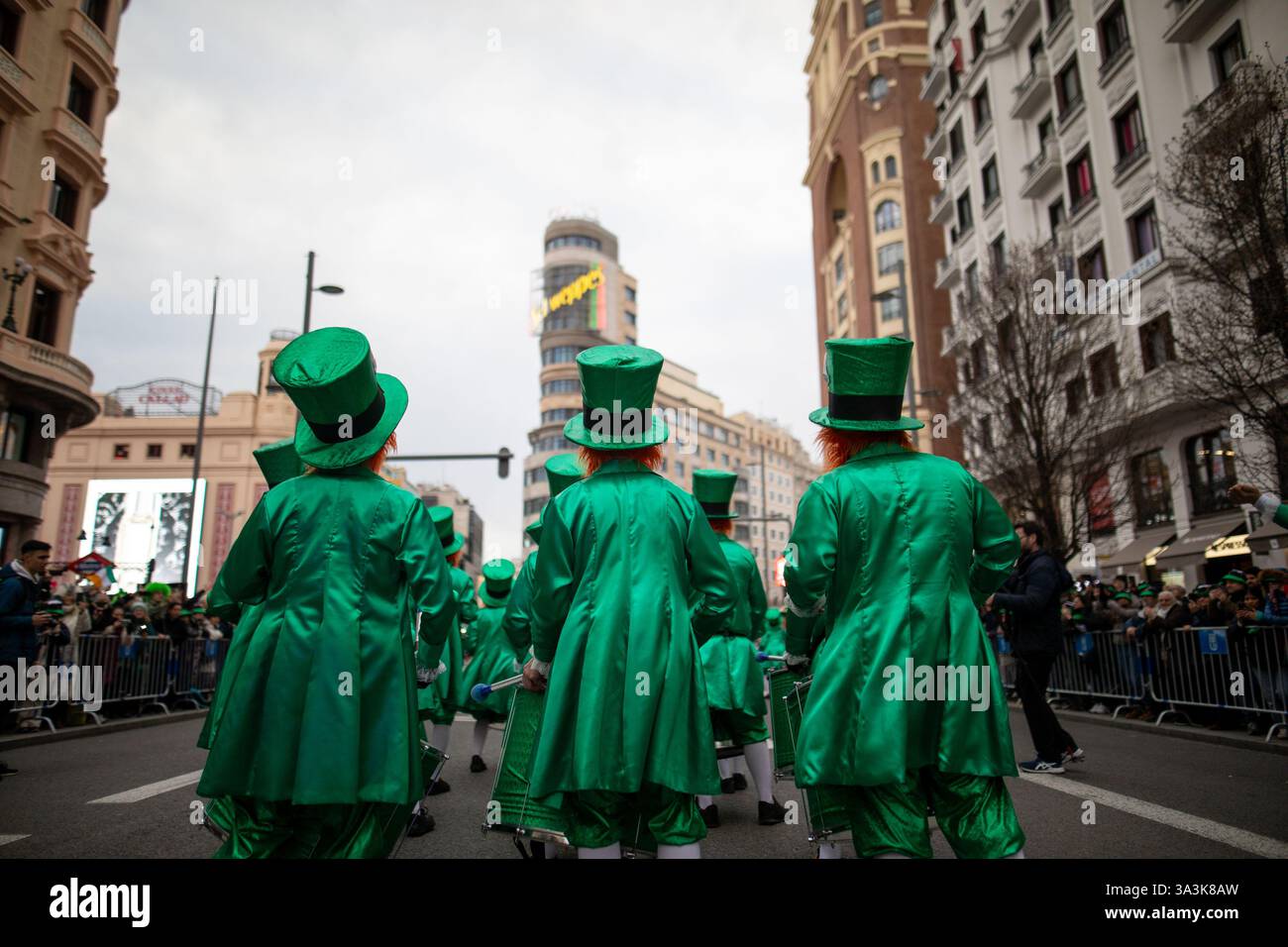 Madrid, Spain. 15th Mar, 2025. People dressed in green and wearing top ...